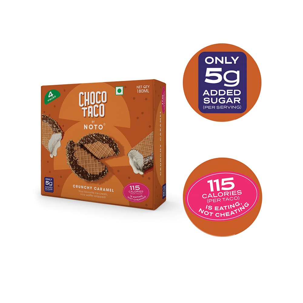 Crunchy Caramel - Choco Taco [4 pieces] – NOTO Healthy Ice Cream